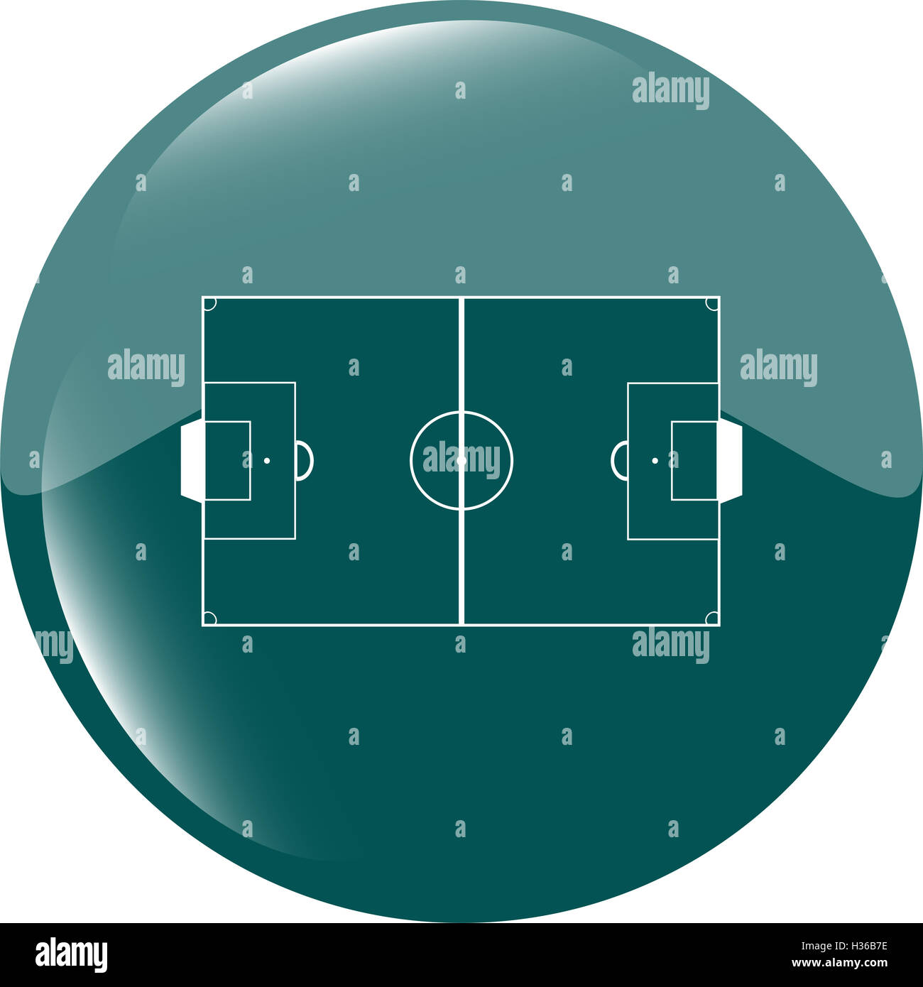 football soccer field on web icon, sport application web button Stock ...