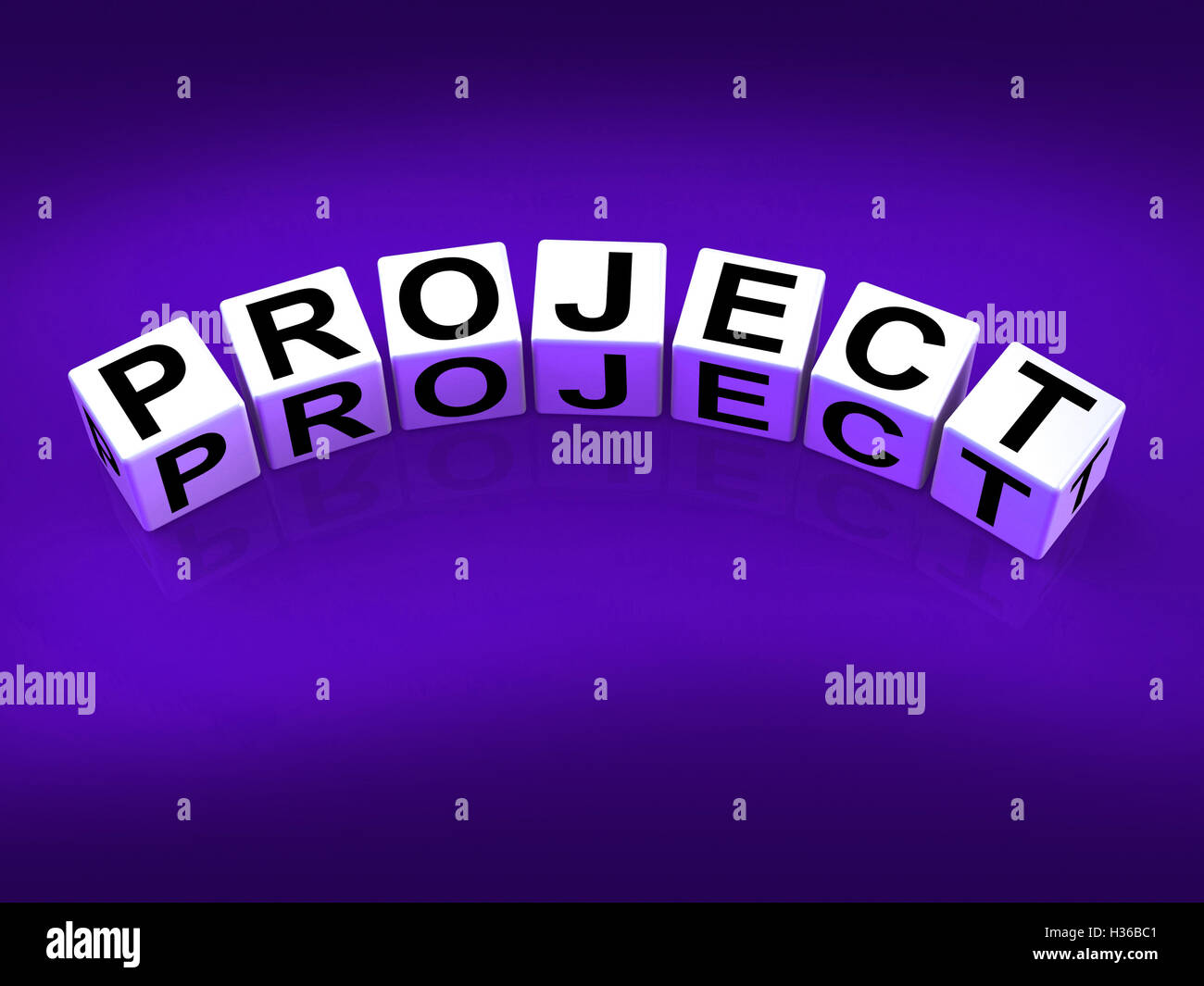 Project Blocks Show Scheme Venture and Task Stock Photo - Alamy