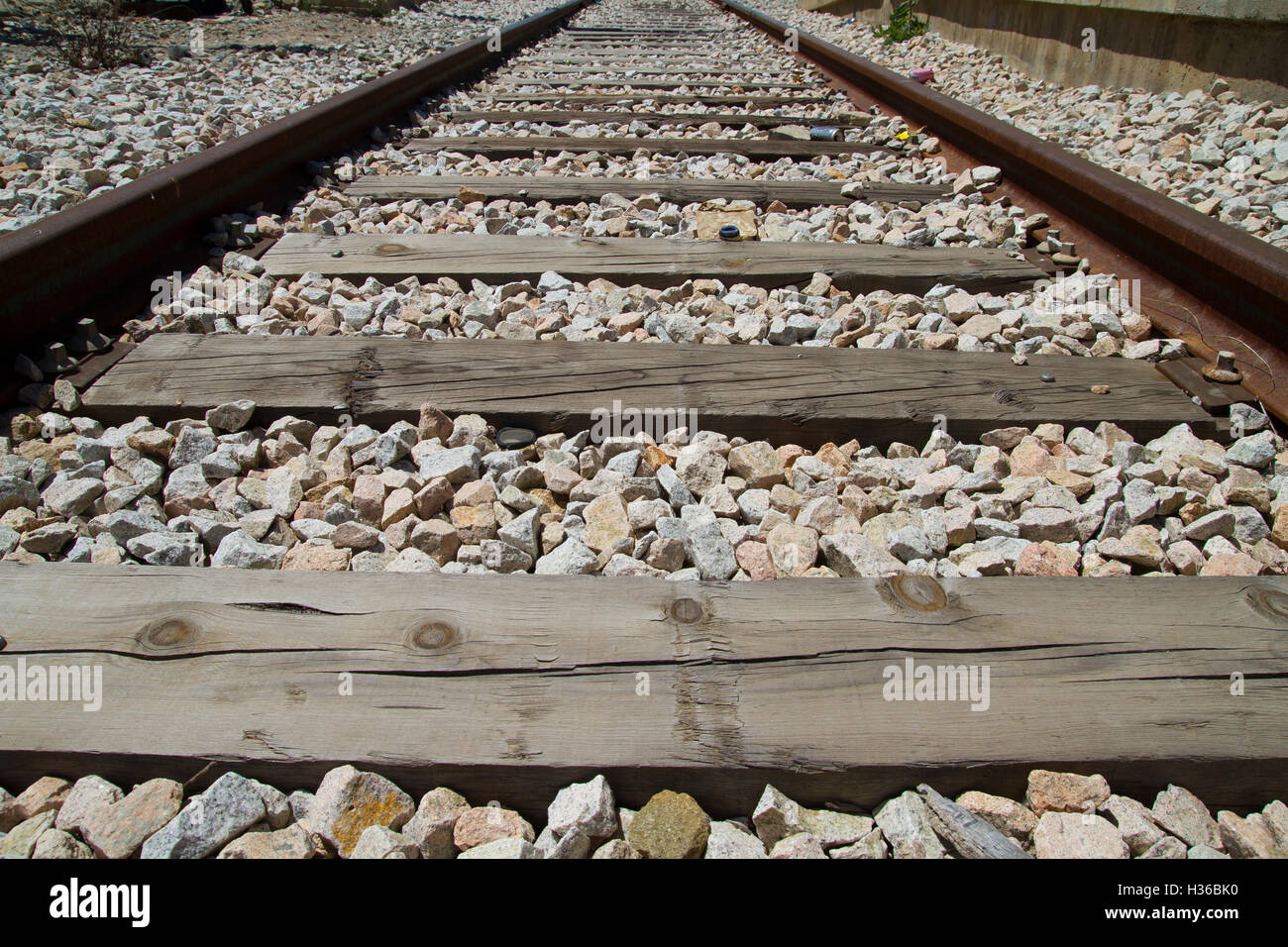 train rails, detail of railways in Spain Stock Photo - Alamy
