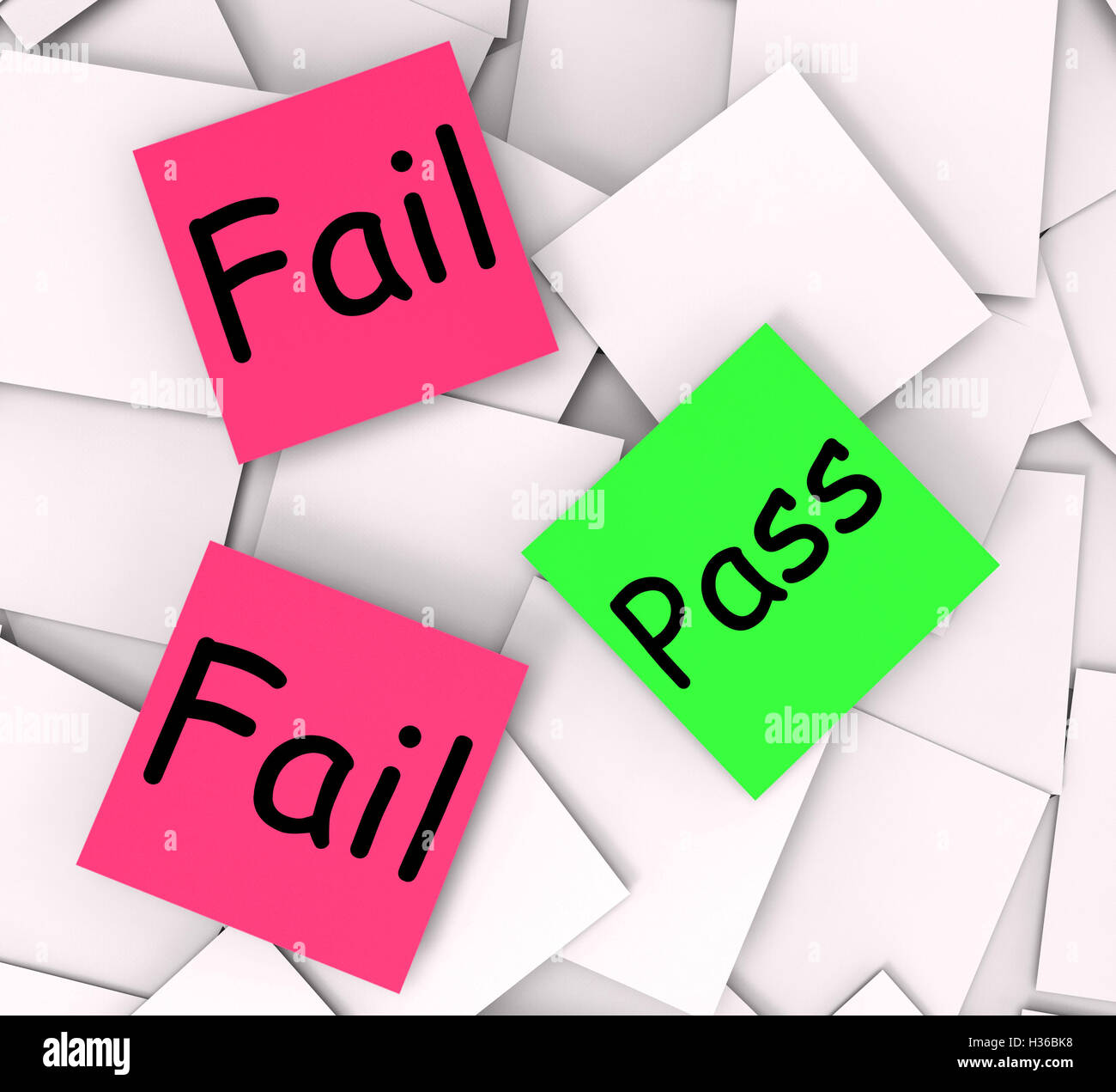 Pass Fail Post-It Notes Mean Certified Or Unsatisfactory Stock Photo ...