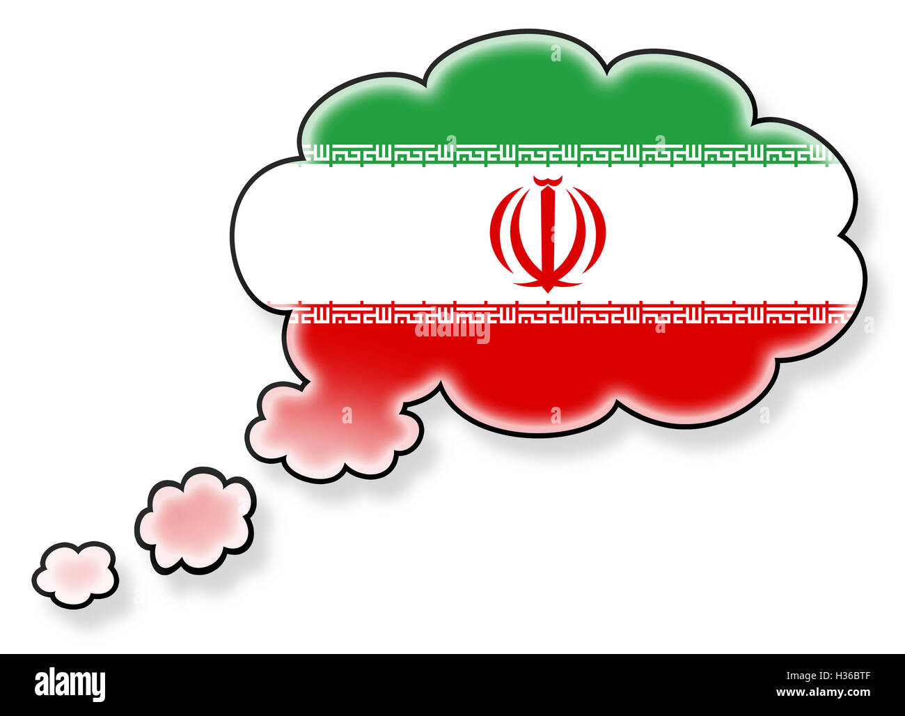 Flag in the cloud, isolated on white background Stock Photo - Alamy