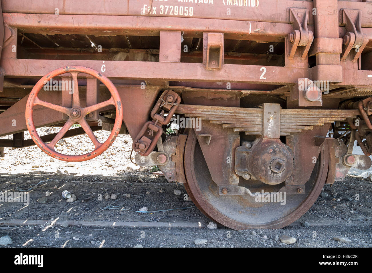 old freight train, metal machinery details Stock Photo - Alamy