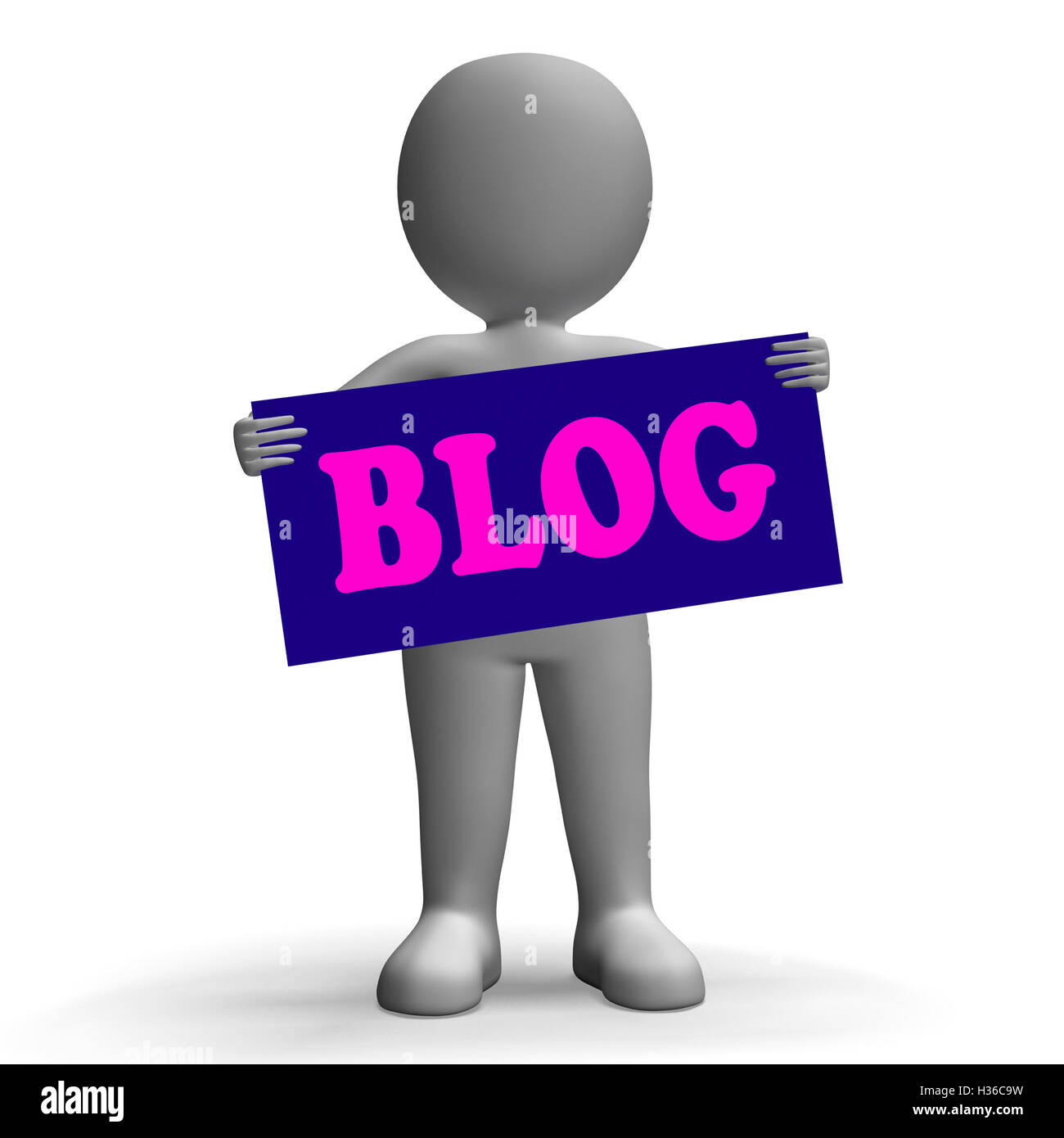 Blog Sign Character Shows Blogging And Social Media Stock Photo - Alamy