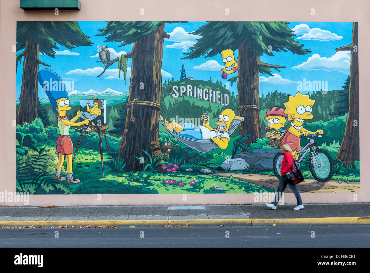 Simpson's Mural by OldCityArtists.com in downtown Springfield, Oregon ...