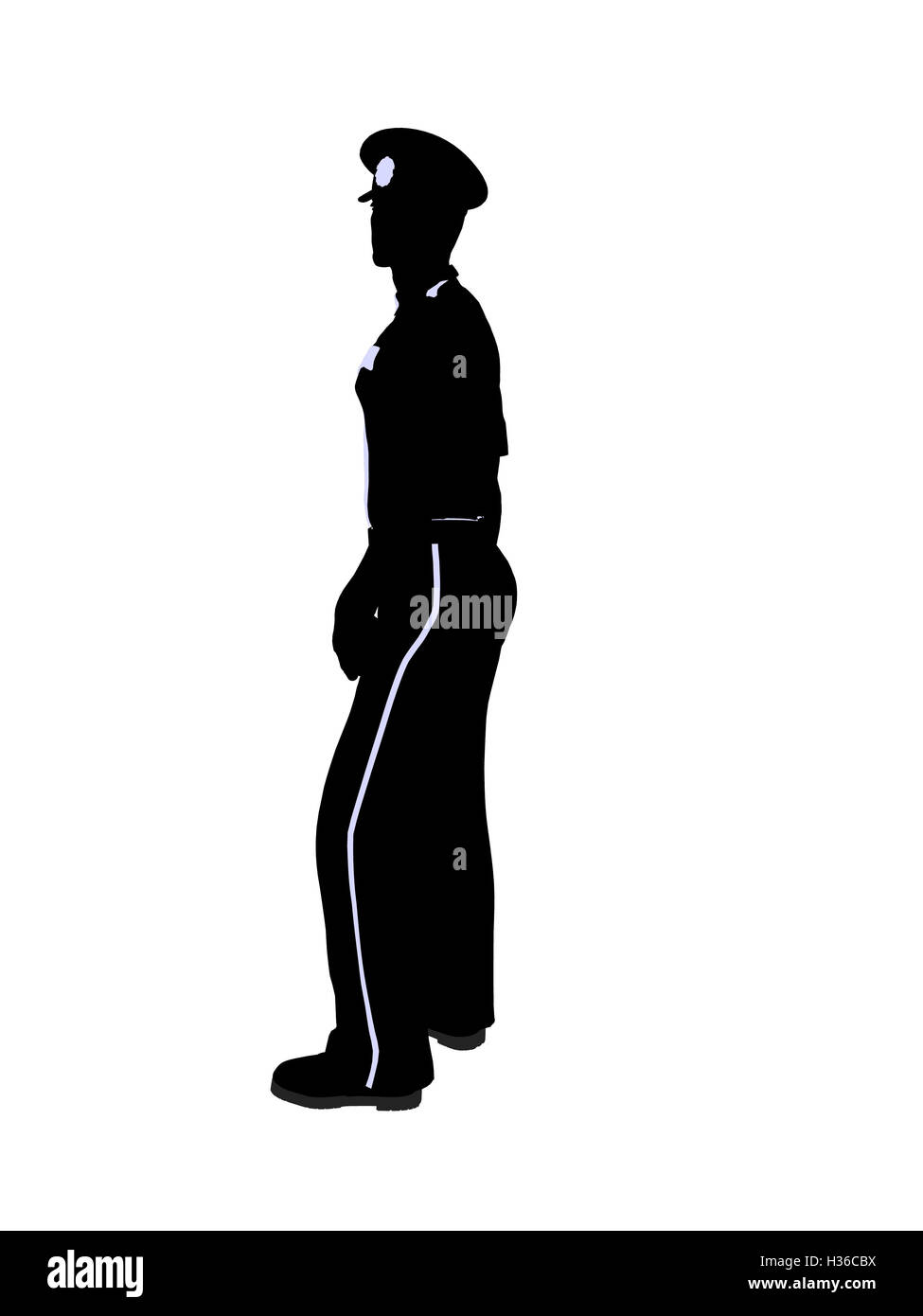 Male Police Officer Illustration Silhouette Stock Photo - Alamy