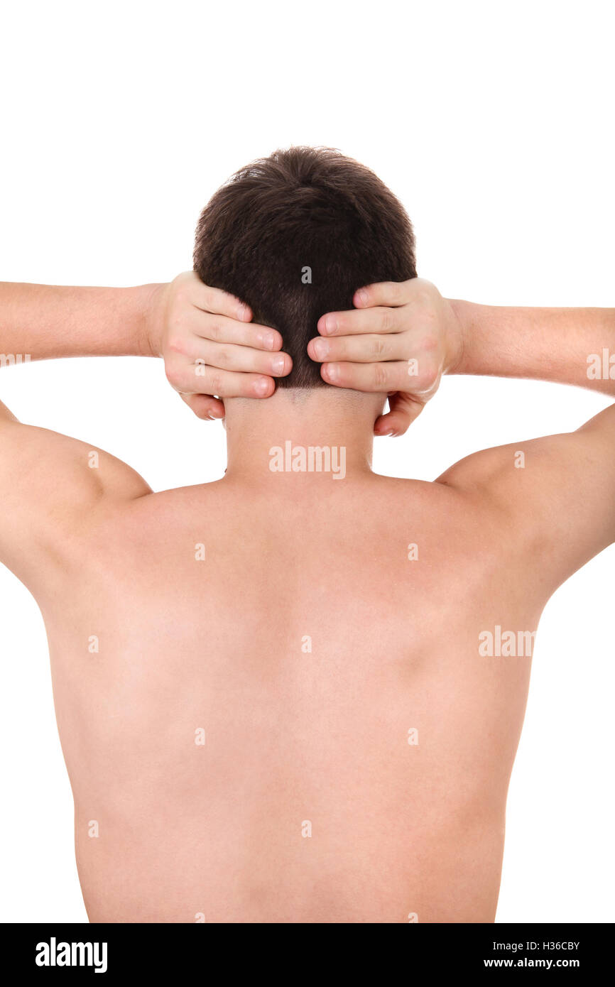 Young Man plug the Ears Stock Photo - Alamy