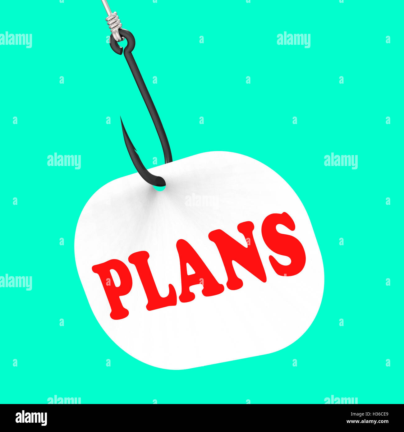 Plans On Hook Means Forecasting Or Aiming Stock Photo - Alamy