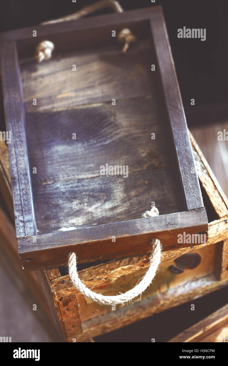 Reclaimed wood box Stock Photo - Alamy
