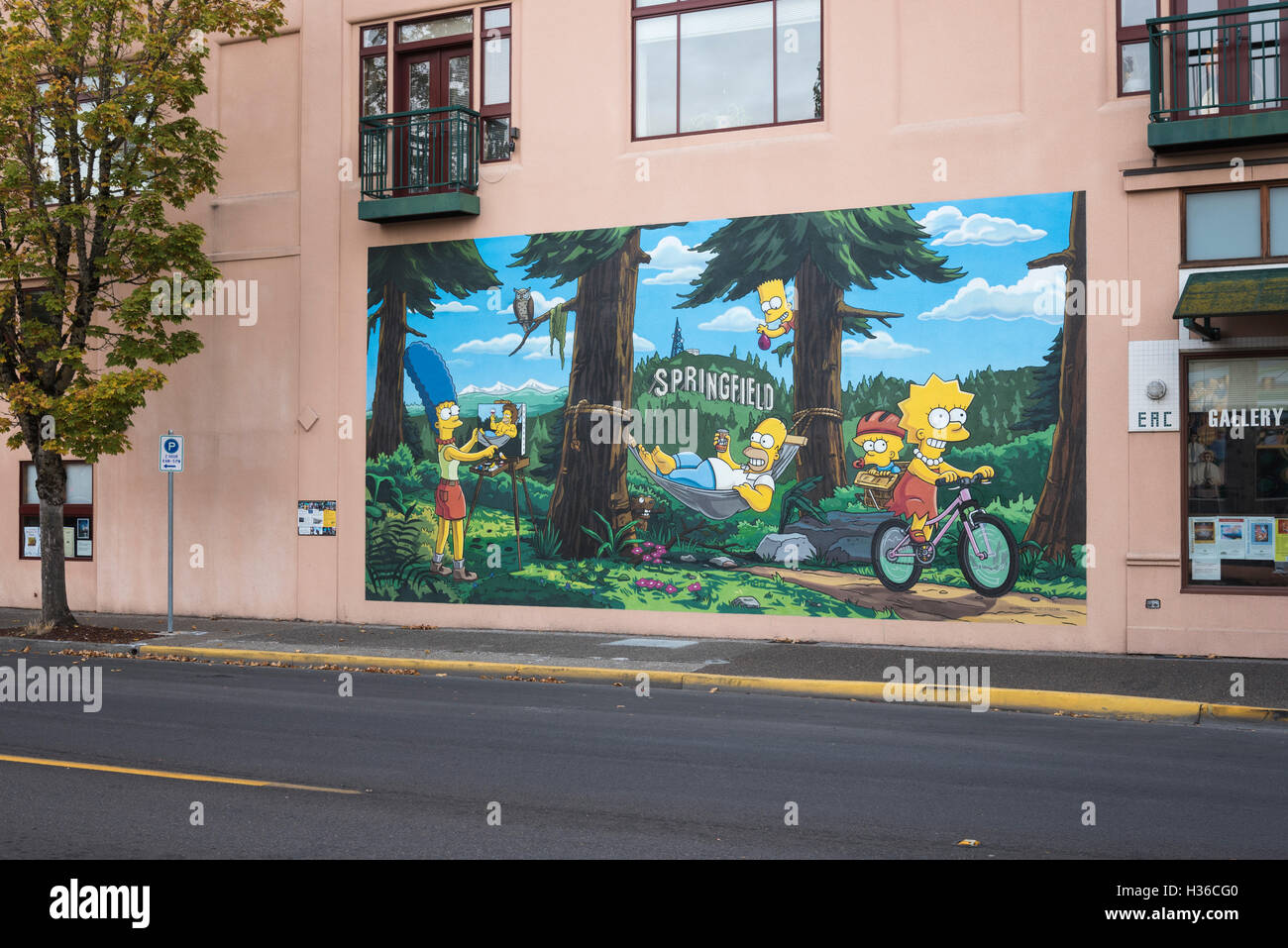 Simpson's Mural by oldcityartists.com in downtown Springfield, Oregon ...