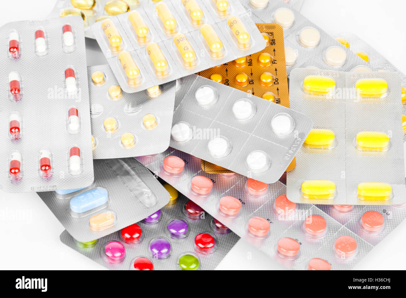 pile of many different pills Stock Photo - Alamy