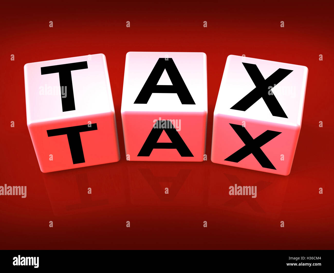 Tax Blocks Show Taxation and Duties to IRS Stock Photo - Alamy