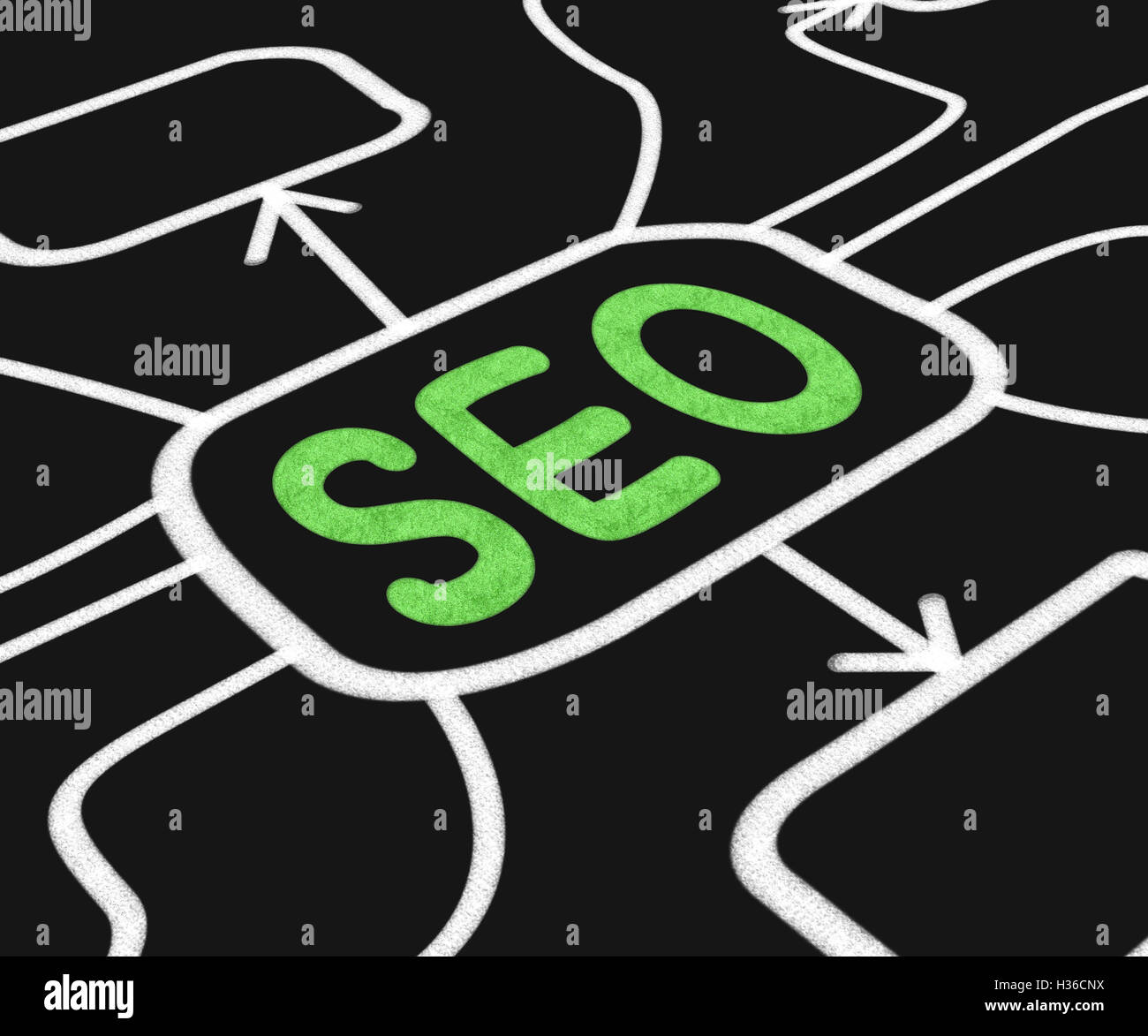 SEO Diagram Means Search Engine Optimization On Web Stock Photo - Alamy