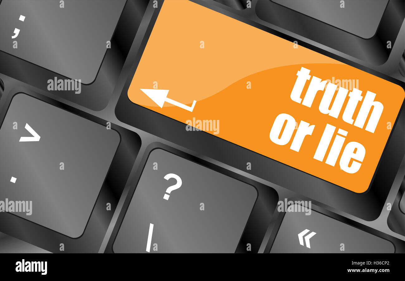truth or lie button on computer keyboard key Stock Photo - Alamy
