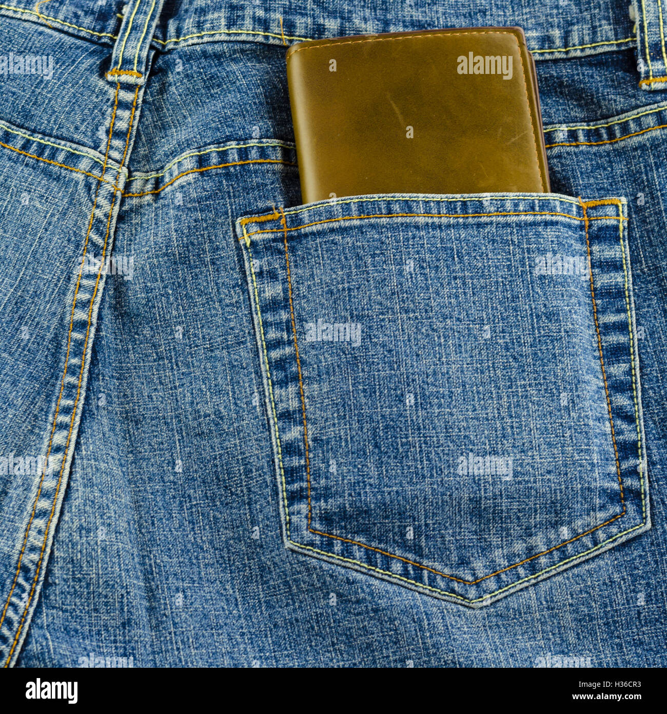 blue jeans pocket with wallet Stock Photo - Alamy