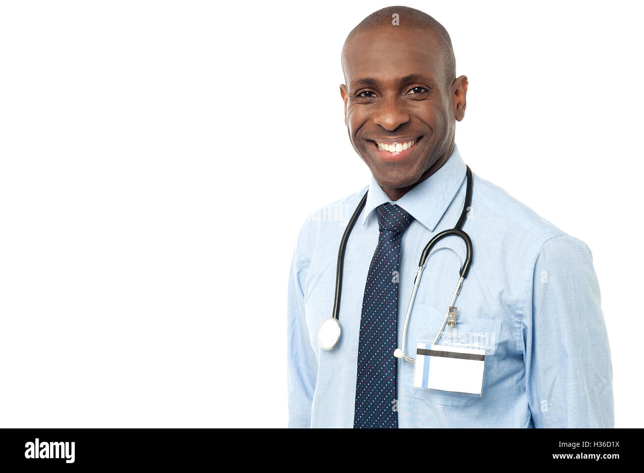 Smiling african doctor isolated on white Stock Photo - Alamy