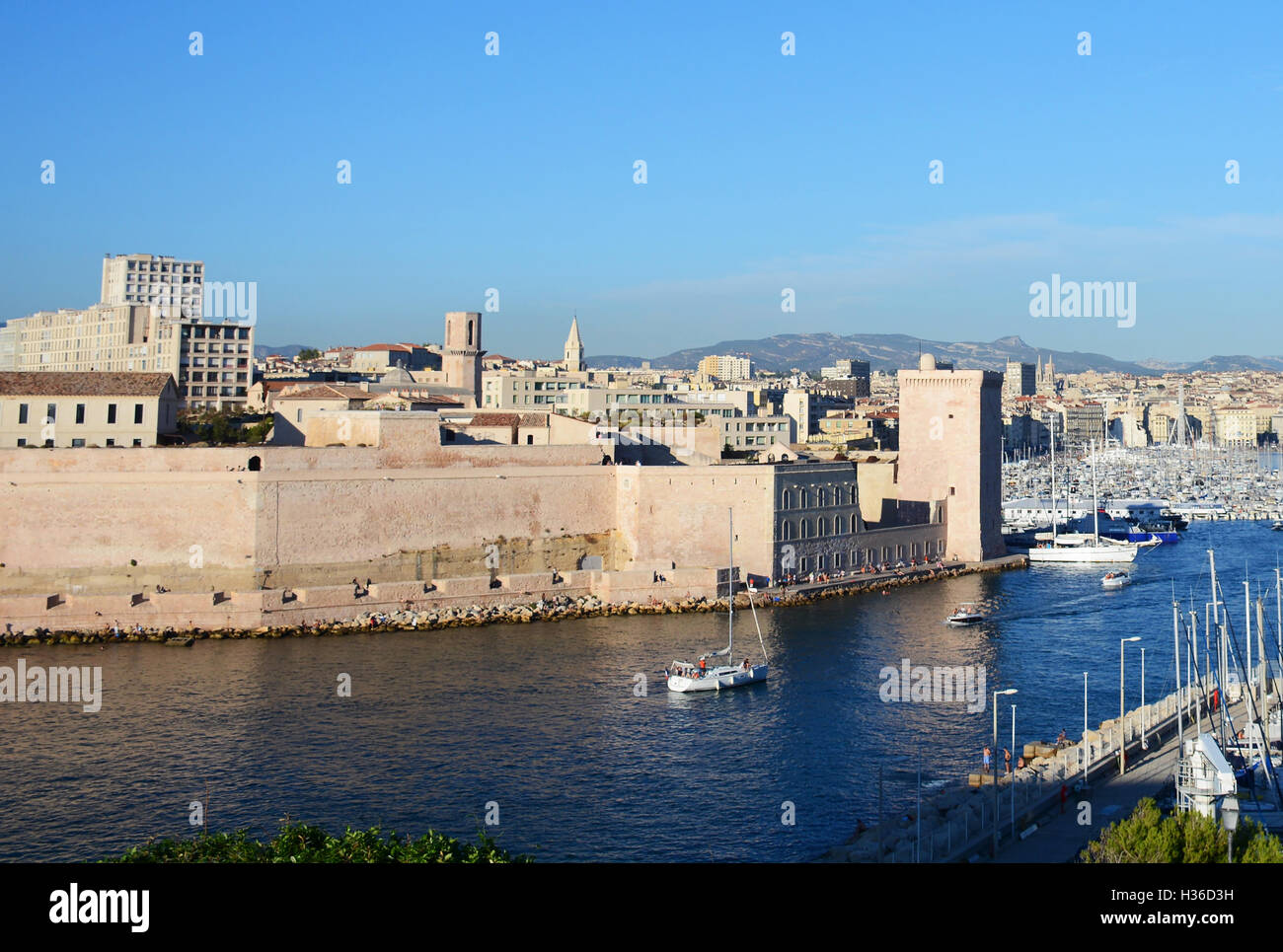 The entry of Old Port Marseille Stock Photo - Alamy