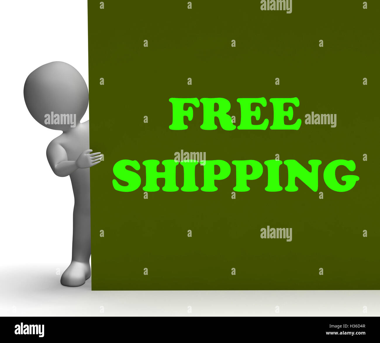 Free Shipping Sign Means Shipping Charges Included Stock Photo - Alamy
