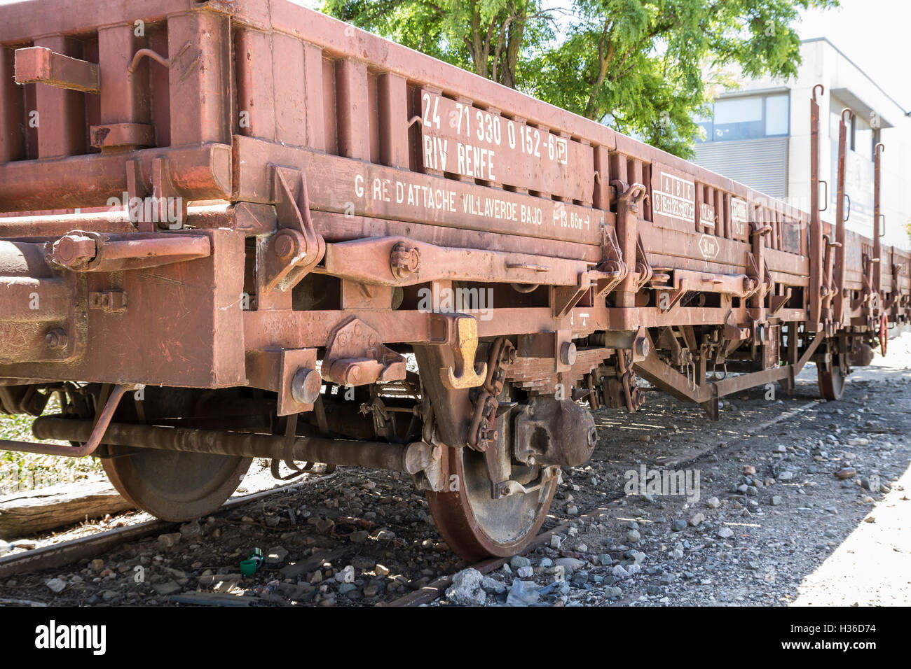 old freight train, metal machinery details Stock Photo - Alamy