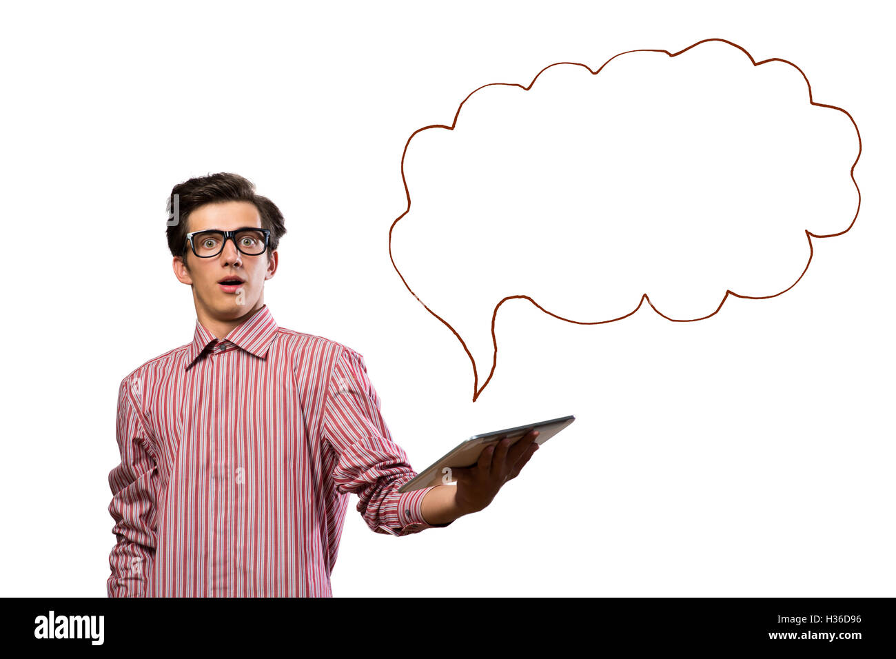 young man with tablet Stock Photo - Alamy