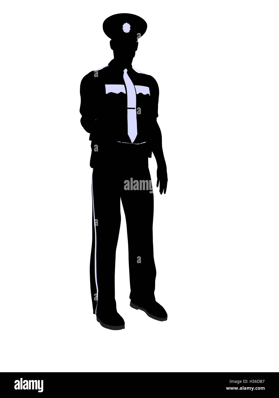 Male Police Officer Illustration Silhouette Stock Photo - Alamy