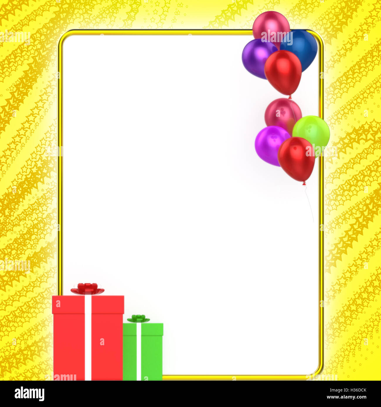 Decorated Card Shows Celebration Message Or Party Invitation Stock ...