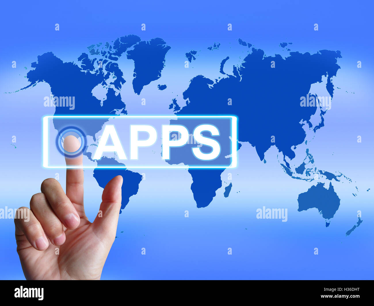Apps Map Represents International and Worldwide Applications Stock ...