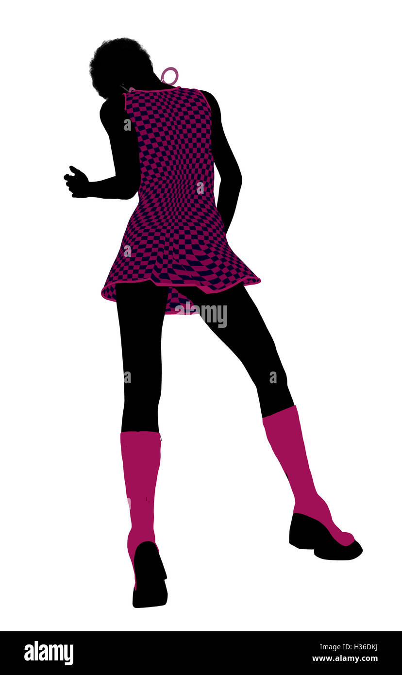 African American Go Go Dancer Illustration Silhouette Stock Photo - Alamy