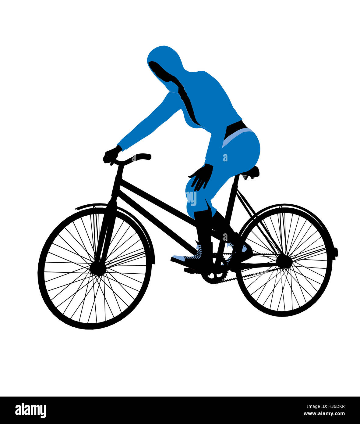Female Bicycle Rider Illustration Silhouette Stock Photo - Alamy