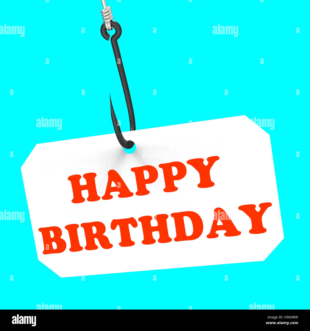 Happy Birthday On Hook Shows Birth Celebration Or Anniversary Stock ...