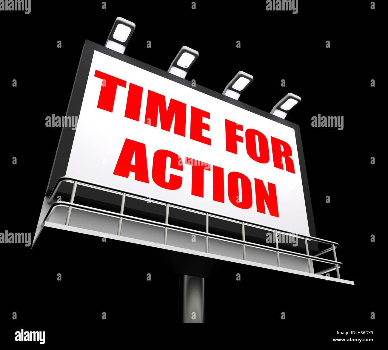 Time for Action Sign Shows Urgency Rush to Act Now Stock Photo - Alamy