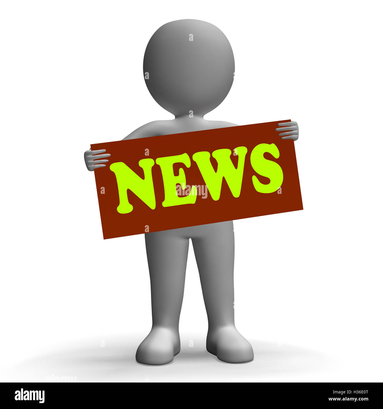 News Sign Character Shows Information And Journalism Stock Photo - Alamy