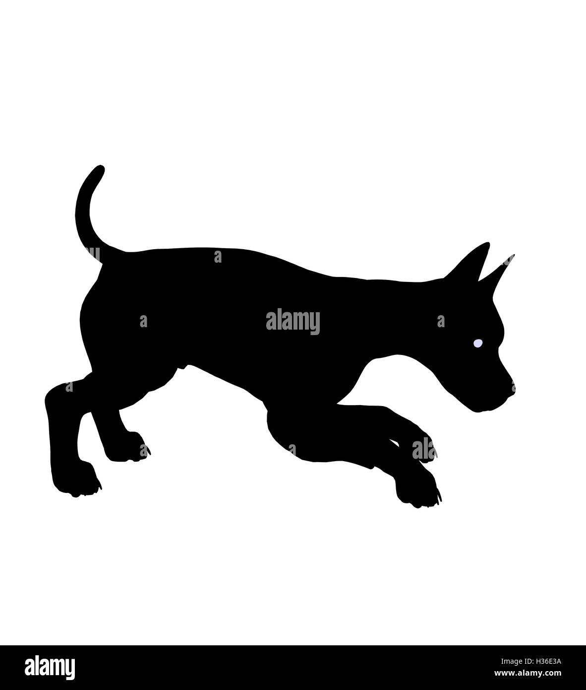 Puppy Dog Illustration Silhouette Stock Photo - Alamy