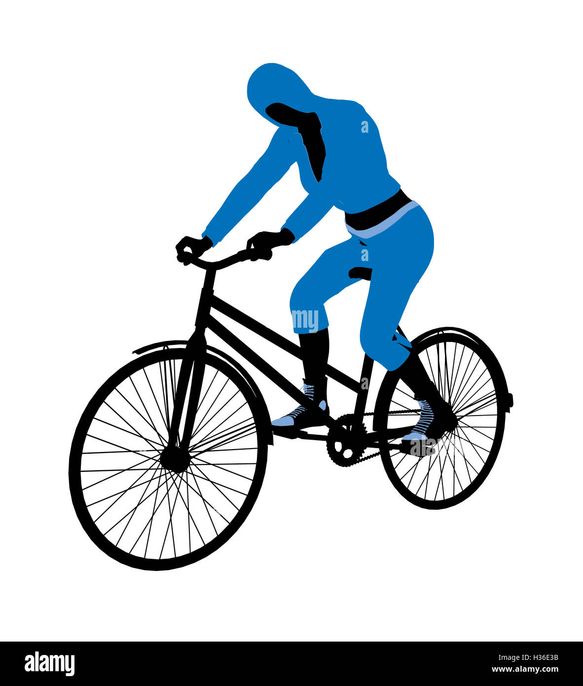 Female Bicycle Rider Illustration Silhouette Stock Photo - Alamy