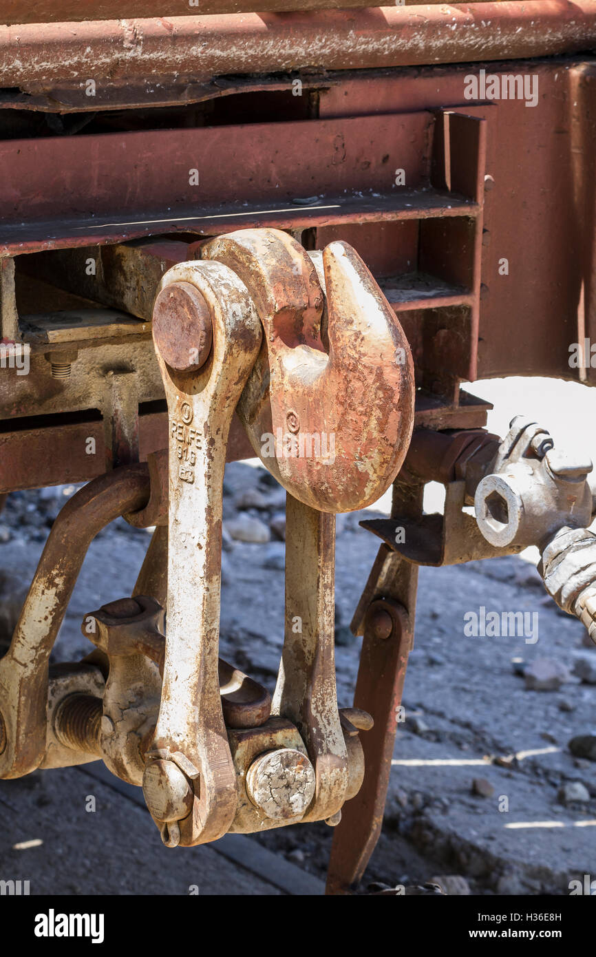 old freight train, metal machinery details Stock Photo - Alamy