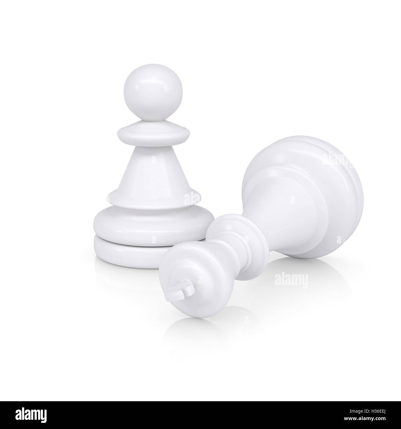 White defeated chess king is near pawns Stock Photo - Alamy