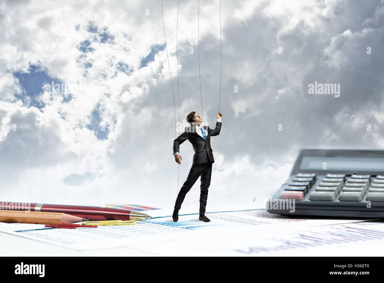 businessman puppet doll is on the desk Stock Photo - Alamy