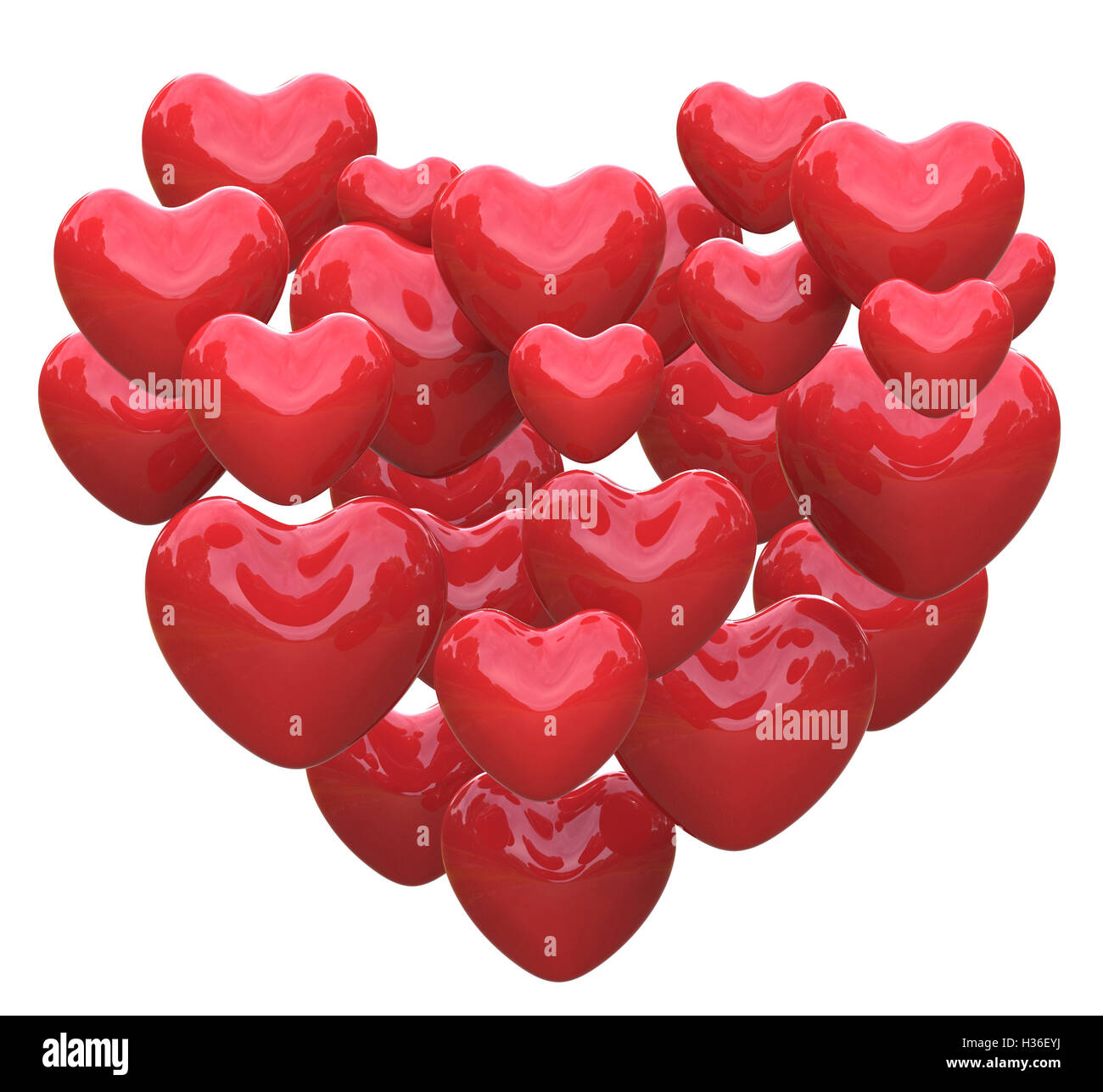 Heart Made With Hearts Shows Romance Love And Passion Stock Photo - Alamy