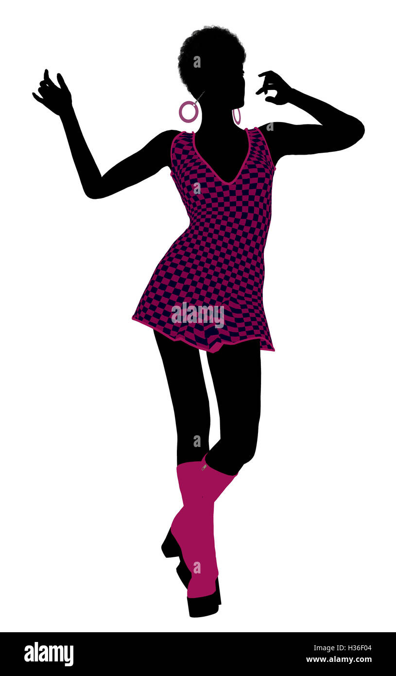 African American Go Go Dancer Illustration Silhouette Stock Photo - Alamy