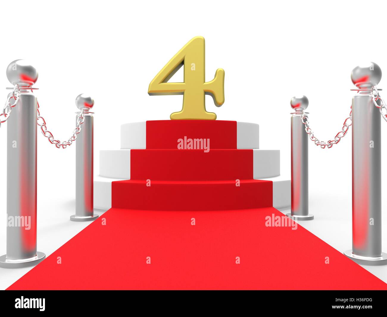 Golden Four On Red Carpet Shows Elegant Film Event Or Celebratio Stock ...