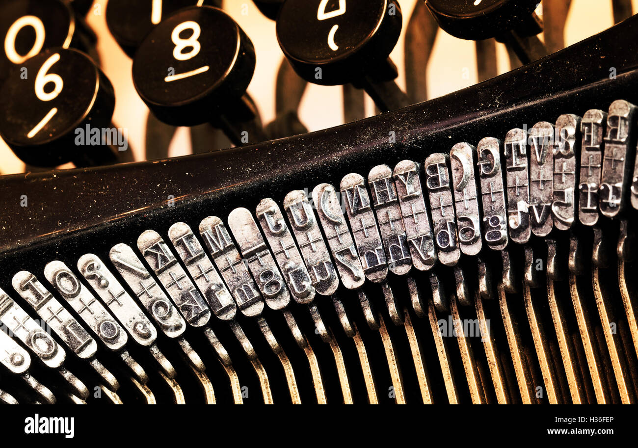 Detail of an old typewriter Stock Photo - Alamy