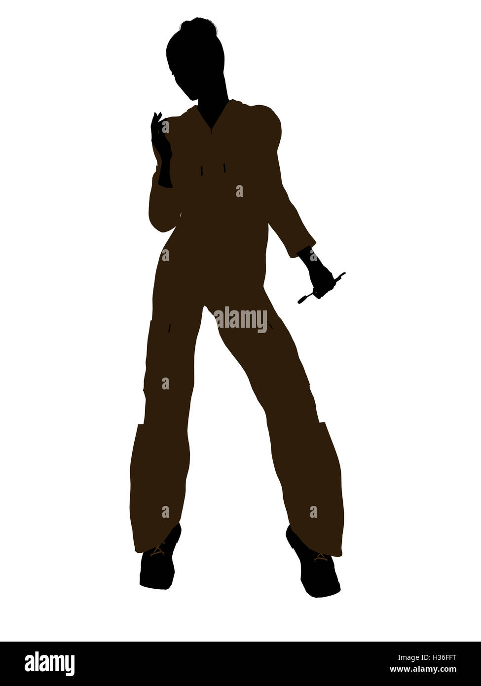 Female Mechanic Silhouette Stock Photo - Alamy