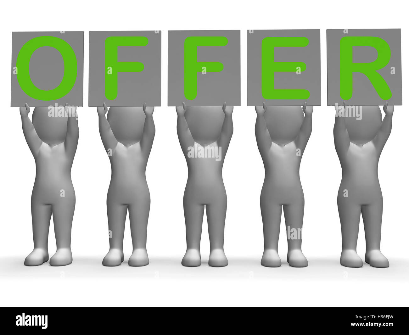 Offer Banners Means Cheap Offers And Promotions Stock Photo - Alamy