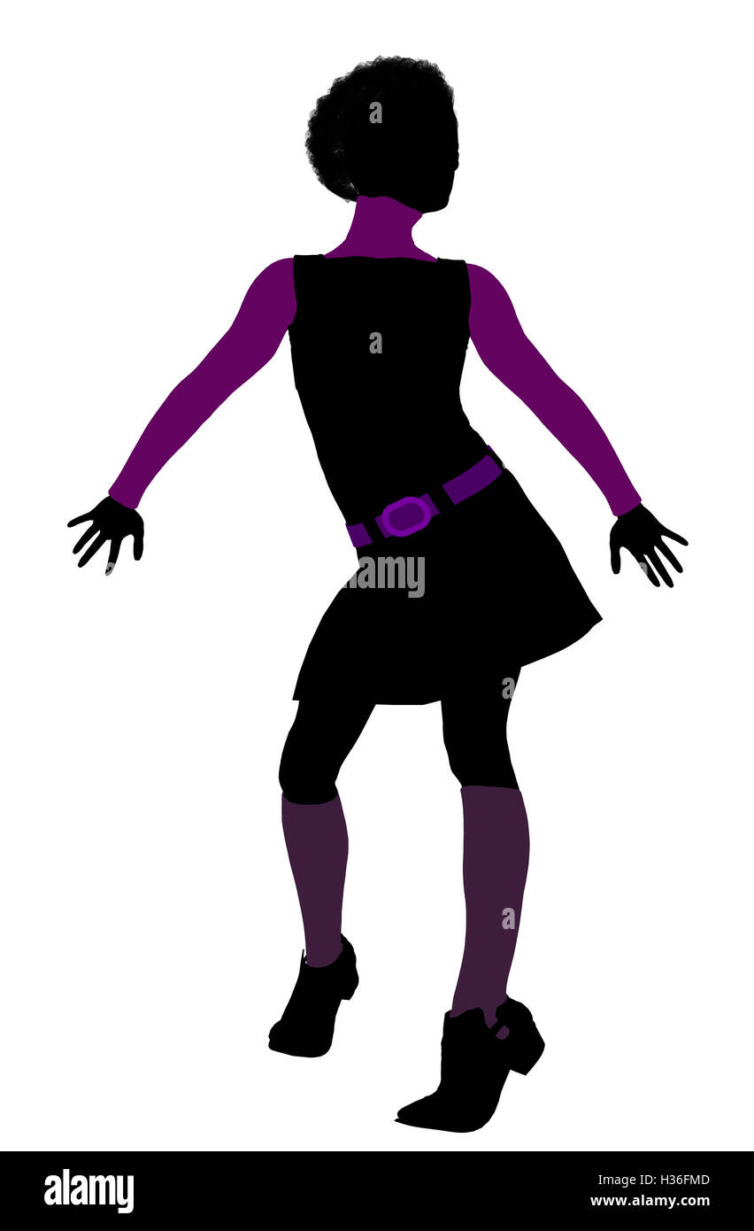 African American Go Go Dancer Illustration Silhouette Stock Photo - Alamy