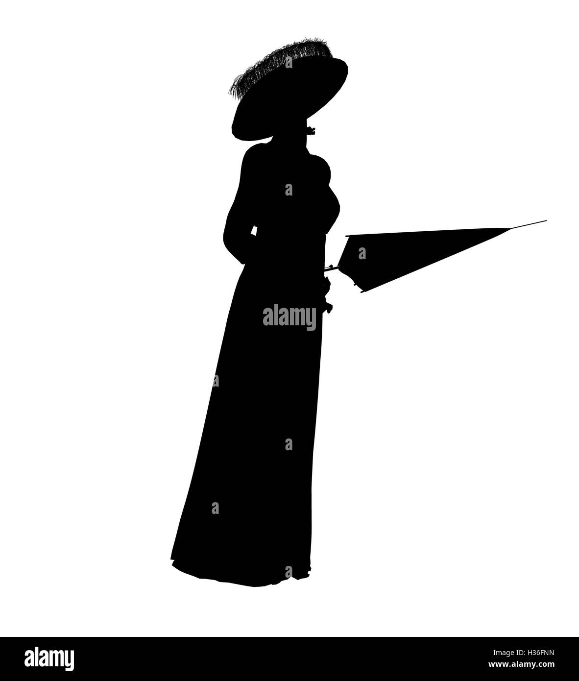 Victorian Silhouette Woman Head