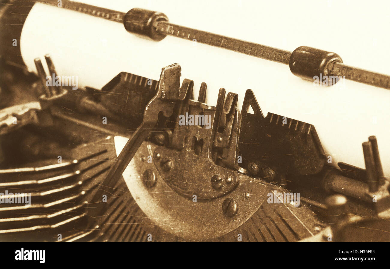 Old typewriter with paper Stock Photo - Alamy