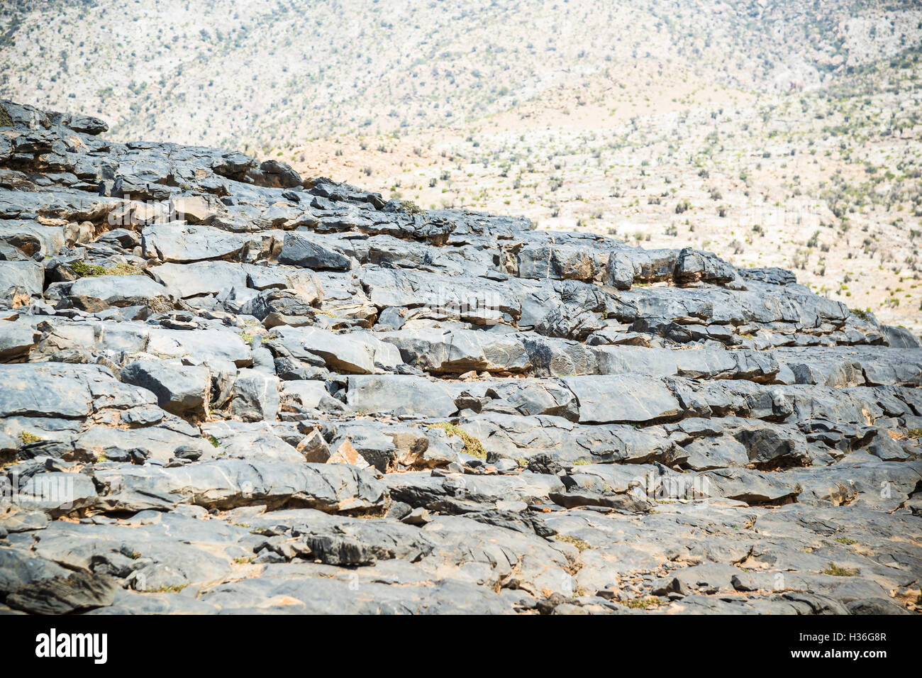 Rocks Jebel Shams Stock Photo - Alamy