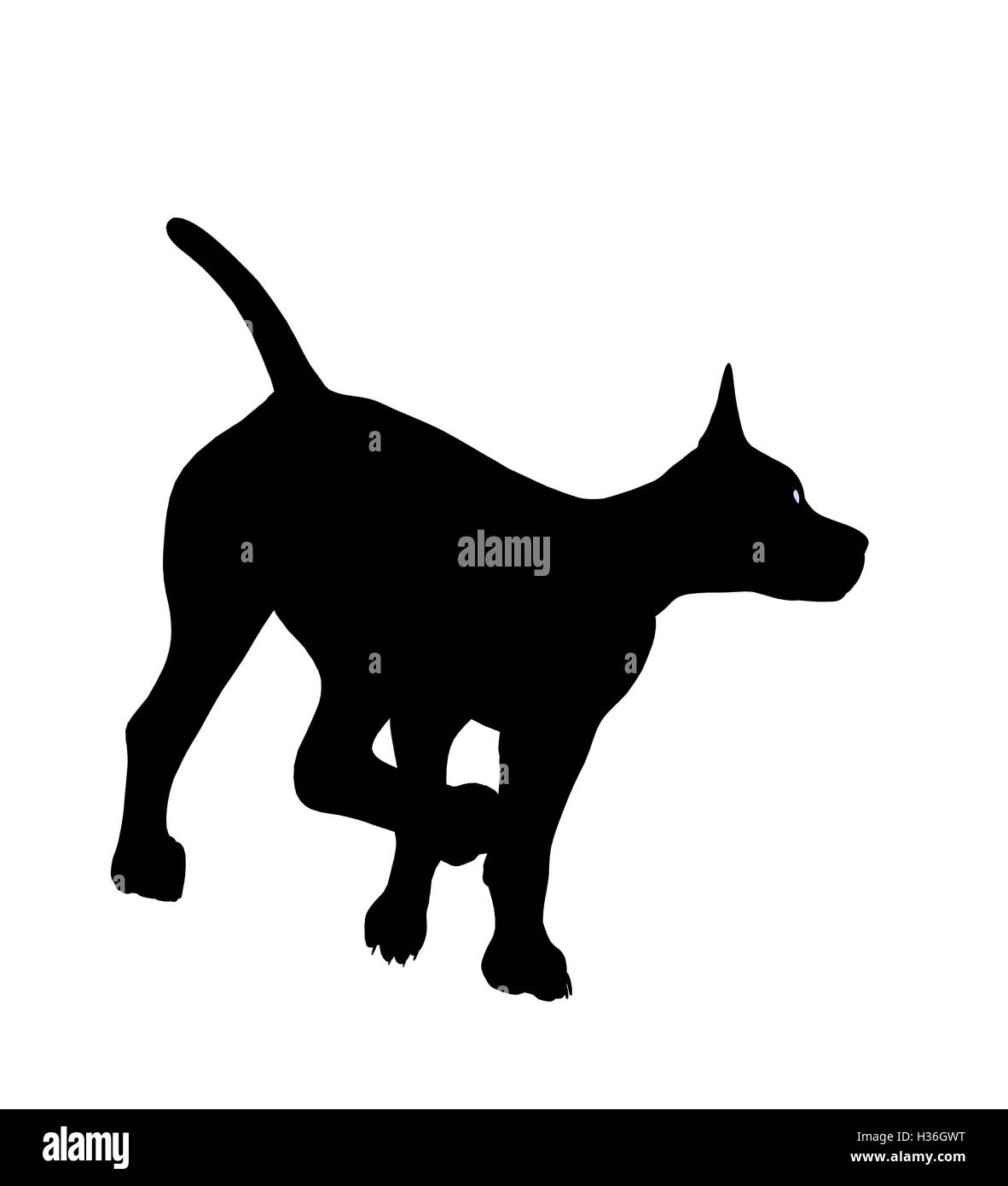Puppy Dog Illustration Silhouette Stock Photo - Alamy
