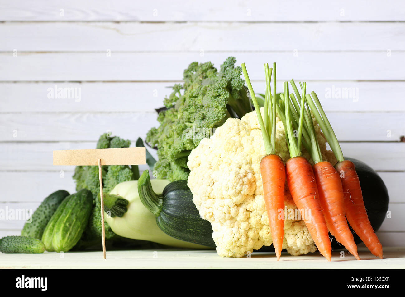 Fresh vegetables rustic wooden background Stock Photo - Alamy