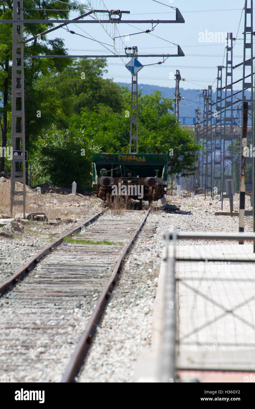 train rails, detail of railways in Spain Stock Photo - Alamy