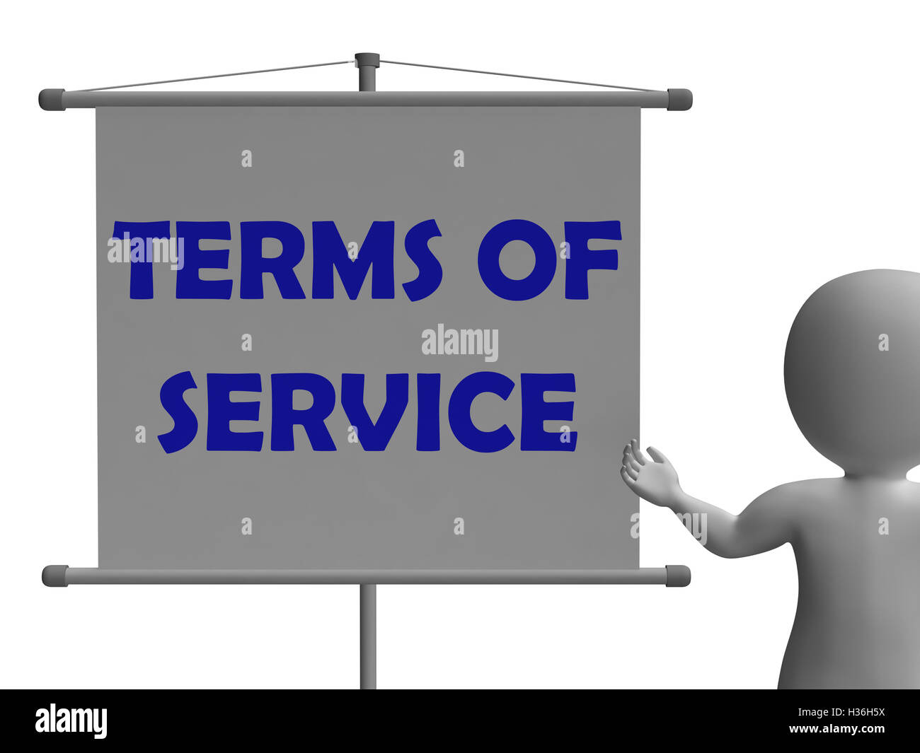 Terms Of Service Board Shows Legality And Privacy Stock Photo - Alamy
